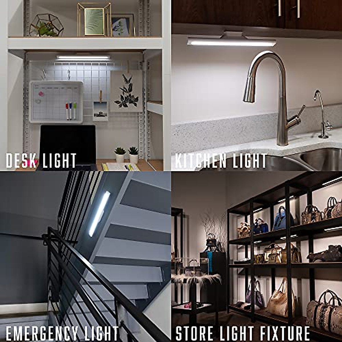 Best Home Fashion kepsuul Shelving and Storage Magnetic Rechargeable LED Light Bar - Pack of 2