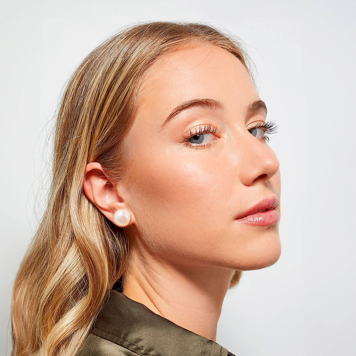 Secret & You – Women Pearl Stud Earring Freshwater Cultured Pearl | Baroque Shape | Sterling Silver 925, Available in 5 Sizes From 9-10 mm up to 13-14 mm