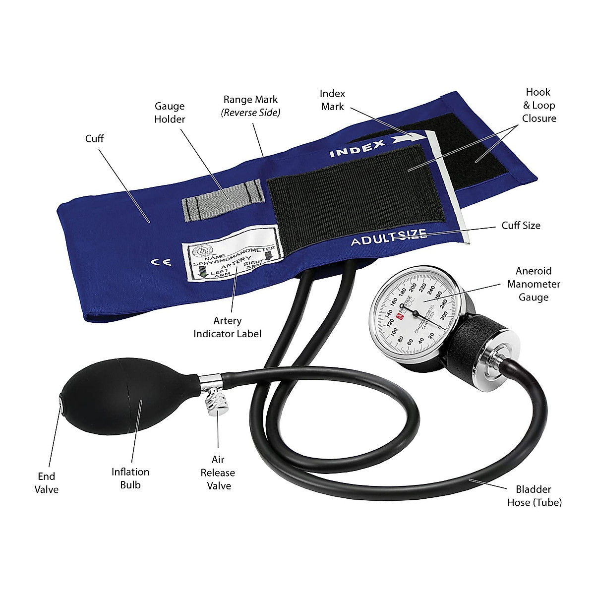 Prestige Sphygmomanometer and Stethoscope Kit with Matching Royal Blue Carrying Case