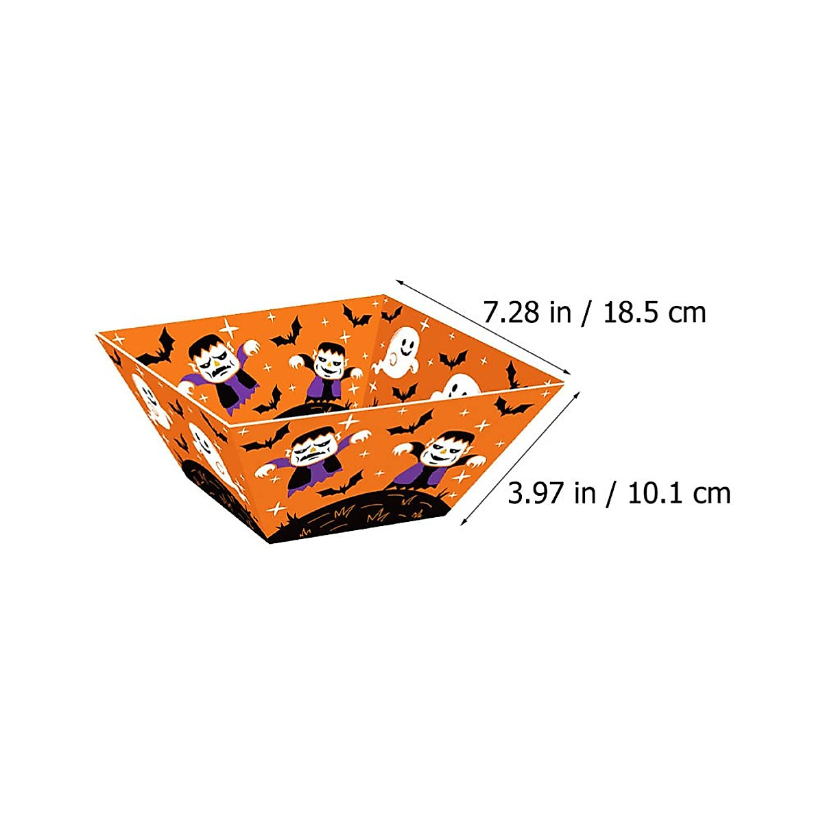 Cabilock 12pcs Halloween Paper Food Trays Paper Serving Bowls Snack Candy Tray Paper Food Serving Tray Paper Container Snack Packing Box for Hot Dogs Tacos Fries Nachos