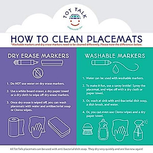 Tot Talk Educational Kids Placemats - Animals Nature of 4 Table Mats: Ocean, Jungle, Savanna, Mountain Animals - Reversible Activities - Waterproof, Washable, Wipeable, Durable, Double-Sided