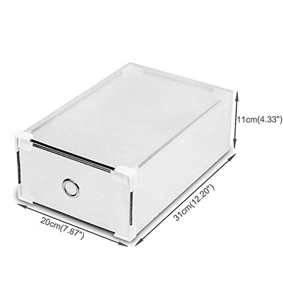 Senhill 12 Pack Shoe Storage Stackable Shoe Box Foldable Clear Plastic Shoes Holder Cabinet Transparent DIY Shoes Organizer Drawer Type Shoe Case Container