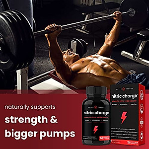 Nitric Oxide Supplement | L-Arginine, L Citrulline Malate, AAKG, Pine Bark, Grape Seed Extract | Extra Strength Nitric Oxide Booster | Nitric Oxide Pills for Men & Women | Strength, Energy, Blood Flow