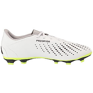 adidas Unisex Predator Accuracy.4 Firm Ground Sneaker, White/Core Black/Lucid Lemon, 10.5 US Men
