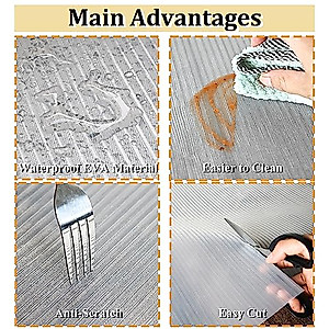 Shelf Liner, wohomuke 24 inch x 20 ft Shelf Liners for Kitchen cabinets nonstick Shelf Lining Drawer Mats EVA Protector for Cupboard (Clear Stripe,24 inch x 20 ft)