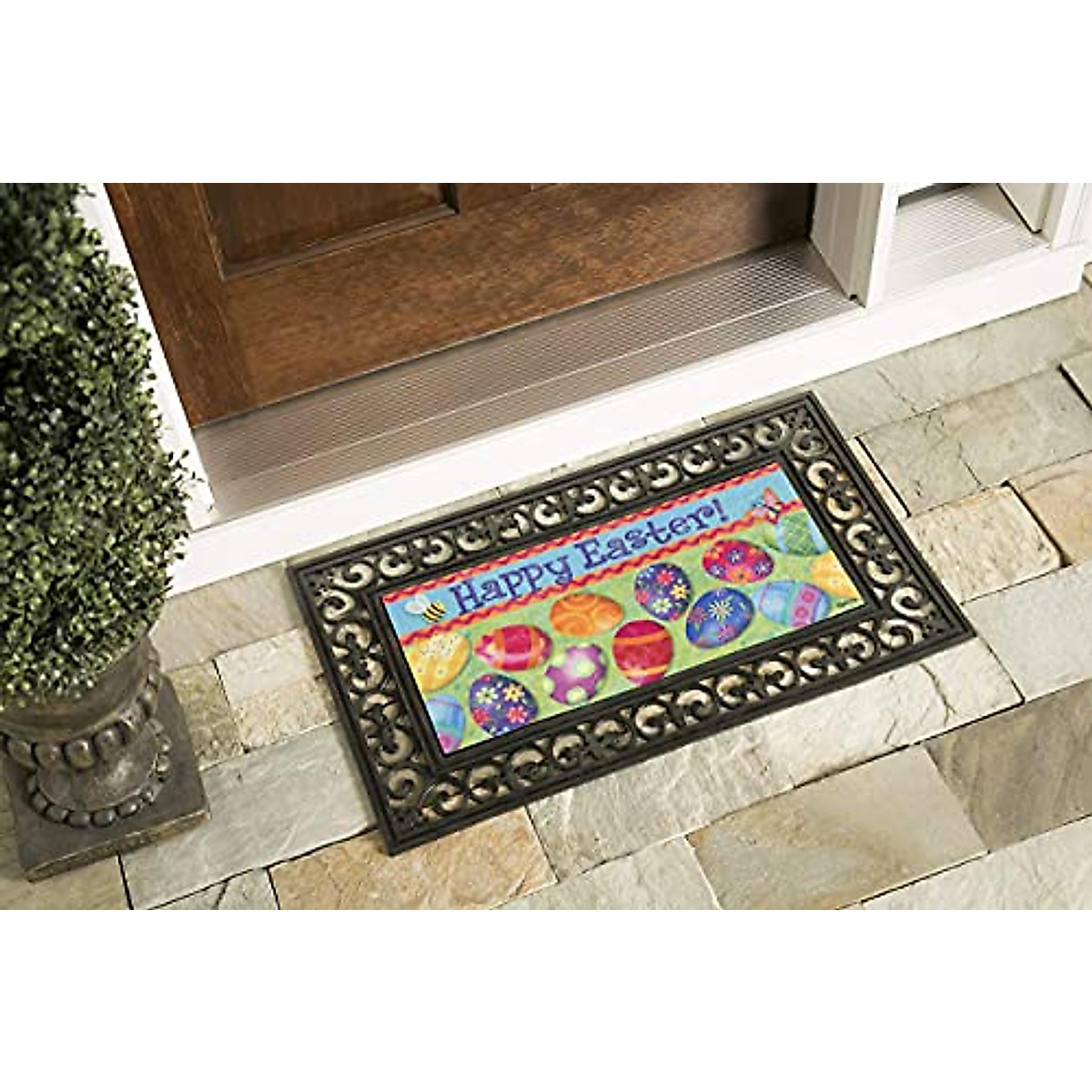 Evergreen Sassafras Bundle - Set of 5 Holidays Interchangeable Entrance Doormats | Indoor and Outdoor |22-in x 10-in doormats and 30-in x 18-in Tray | Non-Slip Backing | Low Profile | Home Décor