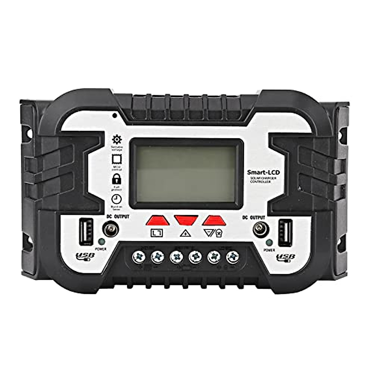 Solar Charge Controller, Solar Charge Controller MPPT Dual USB LCD Display 2.4A 12V24V IP32 Waterproof (50A)