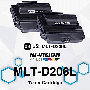 HI-Vision Compatible MLT-D206L Toner Cartridge MLTD206L D206L Replacement for Samsung SCX-5935 Series Laser Printer (206L Black 2 Value Pack)