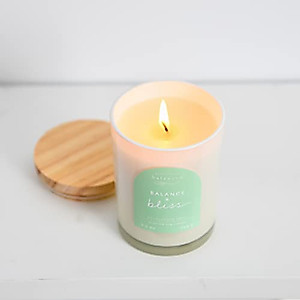 Beautifully Balanced Scented Lidded Glass Soy Candle, Balance + Bliss, 9.3 oz.