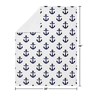 Sweet Jojo Designs Navy Blue White Anchors Baby Boy Girl Blanket Receiving Security Swaddle for Newborn Toddler Nursery - Nautical Theme Ocean Sailboat Sea Marine Sailor Anchor Unisex Gender Neutral