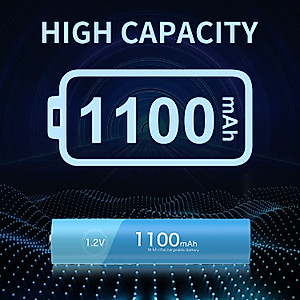 Deleepow AAA Batteries Rechargeable 1100mAh Nimh AAA Rechargeable Batteries 8-Pack 1.2V 1200 Cycles with USB-C and Micro USB 2 Charge Port LCD Charger