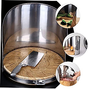 Zerodeko Chopping Board Guard Butter Board Cooking Sink Screen Round Cutting Board Metal Screen Dirt Spatter Guard Chopping Board Oil Baffle Kitchen Grease Shield Screen Barrier Safety Mask