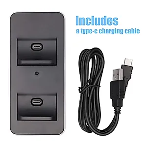 ECHZOVE PS5 Controller Charger, PS5 Dual Sense Controller Charging Station, PS5 Controller Dock Charger with Two Type-C Adapter