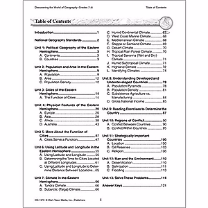 Mark Twain Geography Workbook, Geography for Kids Grade 7-8, Population, Political, Climate, Physical Geography of the Eastern Hemisphere, 7th Grade Workbooks & Up, Classroom or Homeschool Curriculum