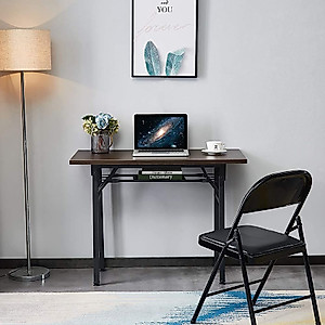 Computer Desk Folding Table No-Assembly Modern Desk for Small Spaces Study Writing Desk with Storage Shelf Desks for Home Office