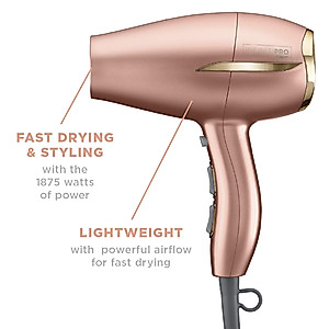 INFINITIPRO BY CONAIR Frizz Free Compact Hair Dryer ~ 2x the Shine - 3x the Frizz Control