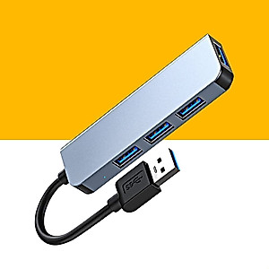 USB Hub, HILZO 4 Port Multiple USB Hub, USB 3.0, USB 2.0 Hub, Slim Portable USB Splitter, Office Accessories, Compatible with Surface, XPS, Dell, HP, Laptop, Desktop, PC, MacBook Pro Air, iMac, More