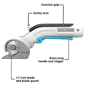 BLACK+DECKER 4V MAX Rotary Cutter, Cordless, USB Rechargeable (BCRC115FF), White