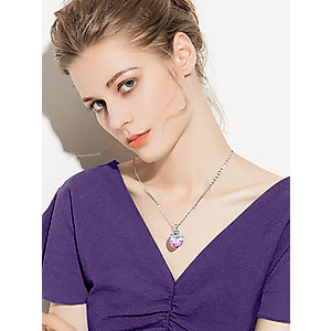 PLATO H 3 Heart Crystal Necklace for Women Gifts for her Pendant Crystal Jewelry Necklace for Girl Wedding Gifts for Anniversary Day Mother's Day Valentine’s Day Birthday