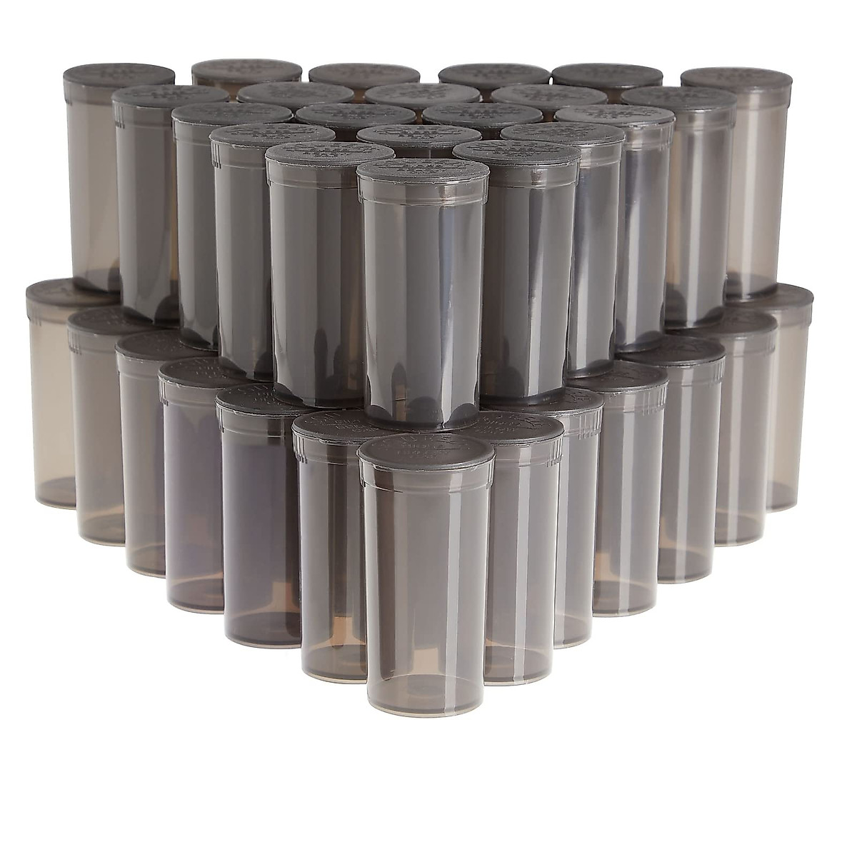 Juvale 50 Pack Empty Pill Bottles with Caps - 13 Dram Medicine Containers, Prescription Vials with Lids (Black)