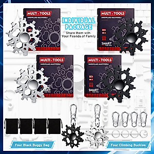 23 in 1 Snowflake Multi Tool Snowflake Stainless Steel Keychain with Storage Bag Multitool Portable Snowflake Tool Gadgets Christmas Snowflake Gifts for Men Dad Husband Boyfriend (Classic)