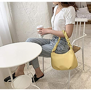 Tote Bag for Women Soft PU Leather Shoulder Bags Fashion Hobo Bags Large Capacity Purse and Handbags (Yellow)