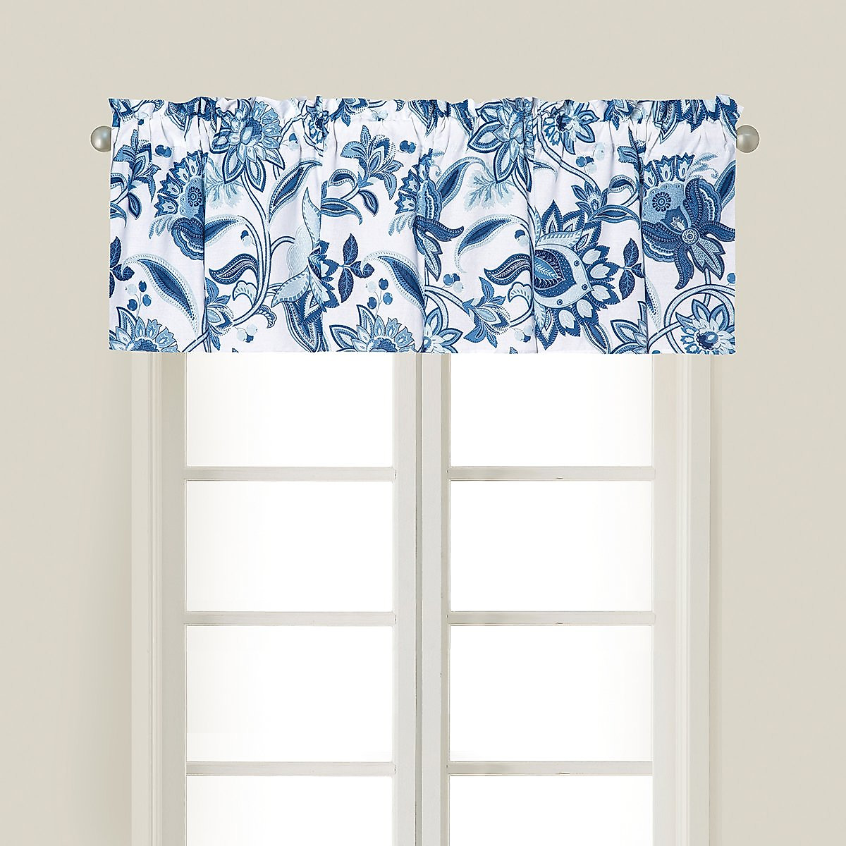 C&F Home Julianna Blue Floral Botanical Garden Spring Summer Cotton Bedroom Guestroom Premium Window Valance Valance Blue
