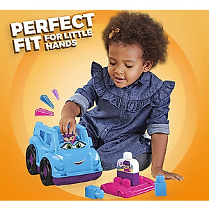 Mega Bloks First Builders Tina Tour Bus with Big Building Blocks, Building Toys for Toddlers (6 Pieces)