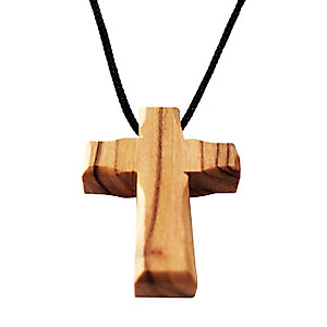 Holy Land Imports Olive Wood Cross Pendant. (1.5 inches Height) WA-37