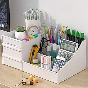 SITAKE Makeup Organizer Storage Box, Small Cosmetic Dresser Organizer for Skincare, Creams, Lipstick, Toners And Lotion, Cute Bedroom Bathroom Drawers Countertop for Women and Girls (White)