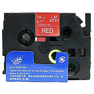 LM Tapes - Premium 3/4" (18mm) White on Red Compatible TZe P-touch Tape for Brother PT-1950, PT1950 Label Maker with FREE Tape Guide Included