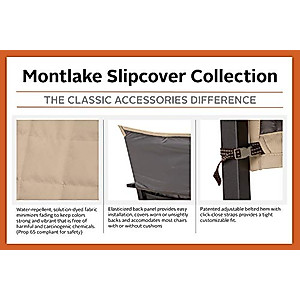 Classic Accessories Montlake Water-Resistant 72 Inch Patio Chaise Lounge Slipcover, Antique Beige, Patio Furniture Covers