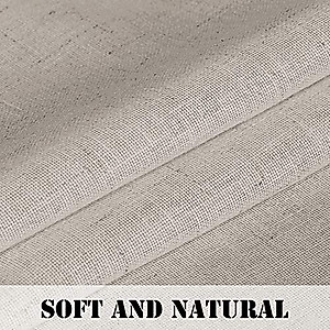 H.VERSAILTEX Elegant Natural Linen Blended Energy Efficient Light Filtering Curtains / Tab Top Curtains Window Treatments Panels / Drapes for Livingroom (Set of 2, 52in x 96in，Angora)