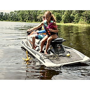 QPURO Kayak Anchor Kit - 3.5 lb Grapnel Anchor, Marine Anchor, Folding Anchor - Ideal for Kayak Fishing, Paddle Boards (SUP), PWC, Jet Ski's, Small Boats (Yellow)