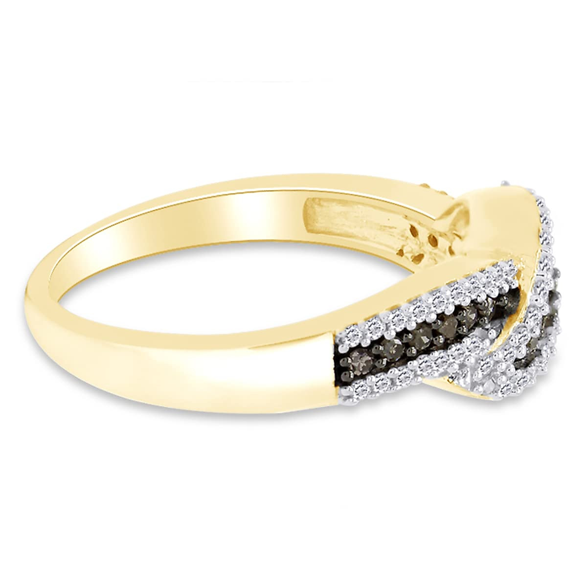 AFFY 1/2 CTTW Sterling Silver White & Brown Diamond ring Ring Size-12