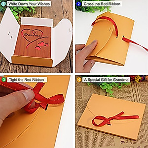 Creawoo Wooden Mothers Day Card for Mom Wife, Best Mom Ever Greeting Cards with Envelope, Happy Mother's Day, Birthday, Holiday Gift Cards from Daughter, Son