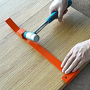 SDSNTE 17’’ Heavy-Duty Solid Steel Pull and Pry Bar Flooring Installation Kit Tools for Vinyl Plank, Laminate Flooring Installation, Orange