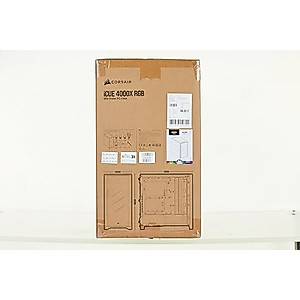 CORSAIR iCUE 4000X RGB Tempered Glass Mid-Tower ATX PC Case - 3X SP120 RGB Elite Fans - iCUE Lighting Node CORE Controller - High Airflow - White