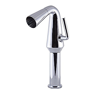 ALFI brand AB1792-PC Polished Chrome Single Hole Tall Cone Waterfall Bathroom Faucet, 1.38"L x 5"W x 11.25"H, Silver