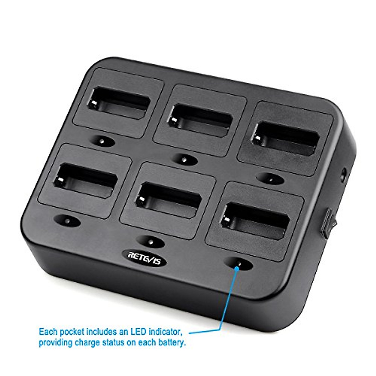 Retevis RT22 Six-Way Charger Multi Unit Charger Compatible with Retevis RT22 RT22S RB19 RB19P Walkie Talkie (1 Pack)