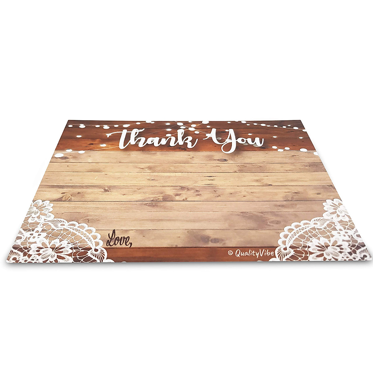 25 Thank You Cards Thick Rustic Style With 25 Envelopes