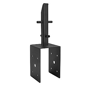 Nrspp 4x4 Concrete Post Anchor 4 Pcs(Inner Dia 3.6"x3.6") U Shape Fence Post Holder Ground Spike Metal Black Powder Coated Post Base