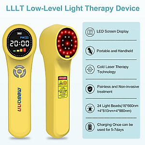 MBBQNN Laser Therapy Device for Pain Relief 4x980nm+16x660nm+4x810nm Cold Laser Therapy for Dogs Horses Equine Cats Low Level Laser Therapy for Tissues Joints Аrthritis Wound Healing Acute Injuries