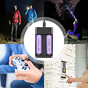 REACELL 18650 Lithium Battery Charger, Univerisal Lithium Charger for 3.7V 18350 26650 22650 21700 16340 14500 36650 Lithium Battery