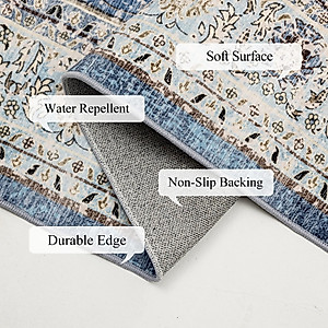 Bairichmat 2x3 Area Rugs,Machine Washable Rug,Non-Slip,Kitchen Rugs, Entryway Rug, Small Rug, Door Mat,Indoor Rug with Stain Resistant Accent Distressed Carpet Thin Rug,Non Shedding, Easy Clean