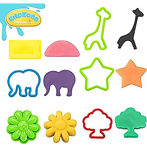 Kilpkonn Dough Tool Kit for Kids, 41Pcs Dough Accessories Molds, Shape, Scissors, Rolling Pin, Dough Mat with Storage Bag, Party Pack Playset for Toddlers Girls Boys