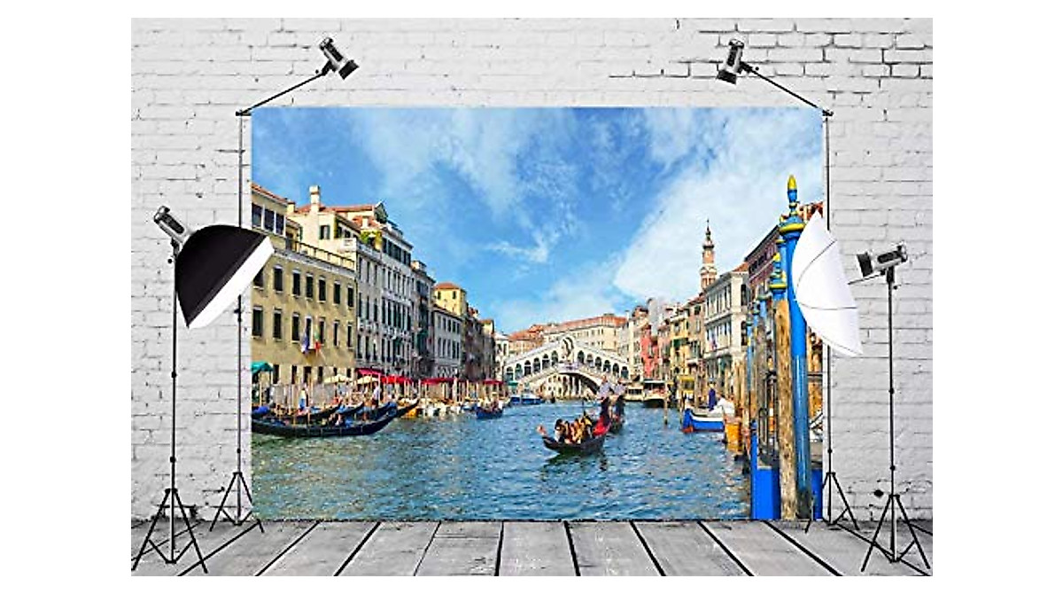 Venice Italy Photo Backdrop - 7x5ft Fabric for Italian Theme Events