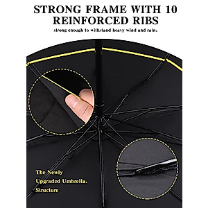 Kalolary 62 Inch Extra Oversize Large Compact Golf Umbrella，Double Canopy Vented Windproof Waterproof Stick Umbrellas for women & men