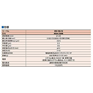 Mitutoyo 293-100-10 Sub-Micron Digimatic Micrometer, 0-25mm Range, 0.0001mm/0.0005mm Resolution