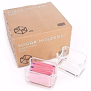 Sugar Packet Holders, 12 Pack - Clear Plastic Storage Containers for Kitchen - Commercial & Business Organization for Restaurants & Home, Coffee Bars, & Diners - Food and Beverage Accessories
